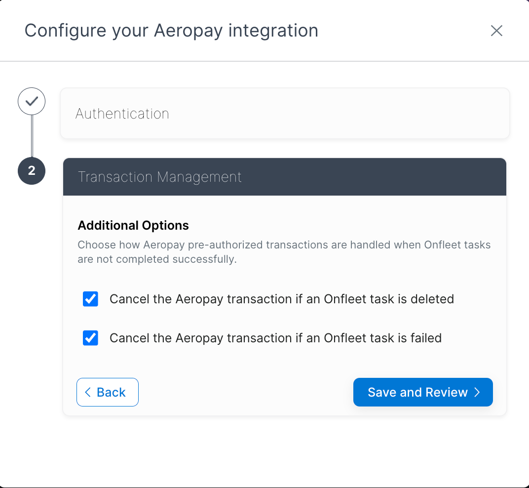 Aeropay – Onfleet Support Center