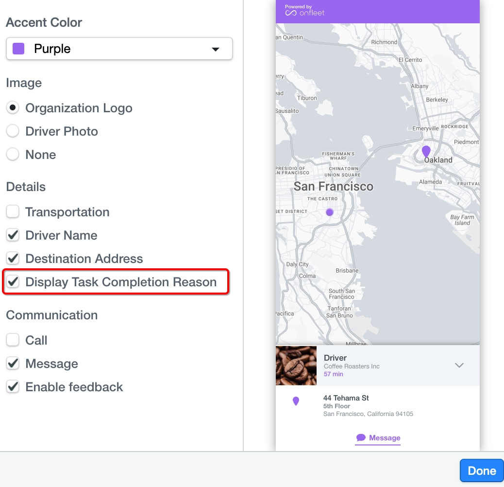 Customized Recipient Experience – Onfleet Support Center