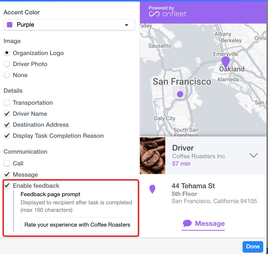 Customized Recipient Experience – Onfleet Support Center