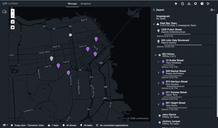 Task Assignment – Onfleet Support Center