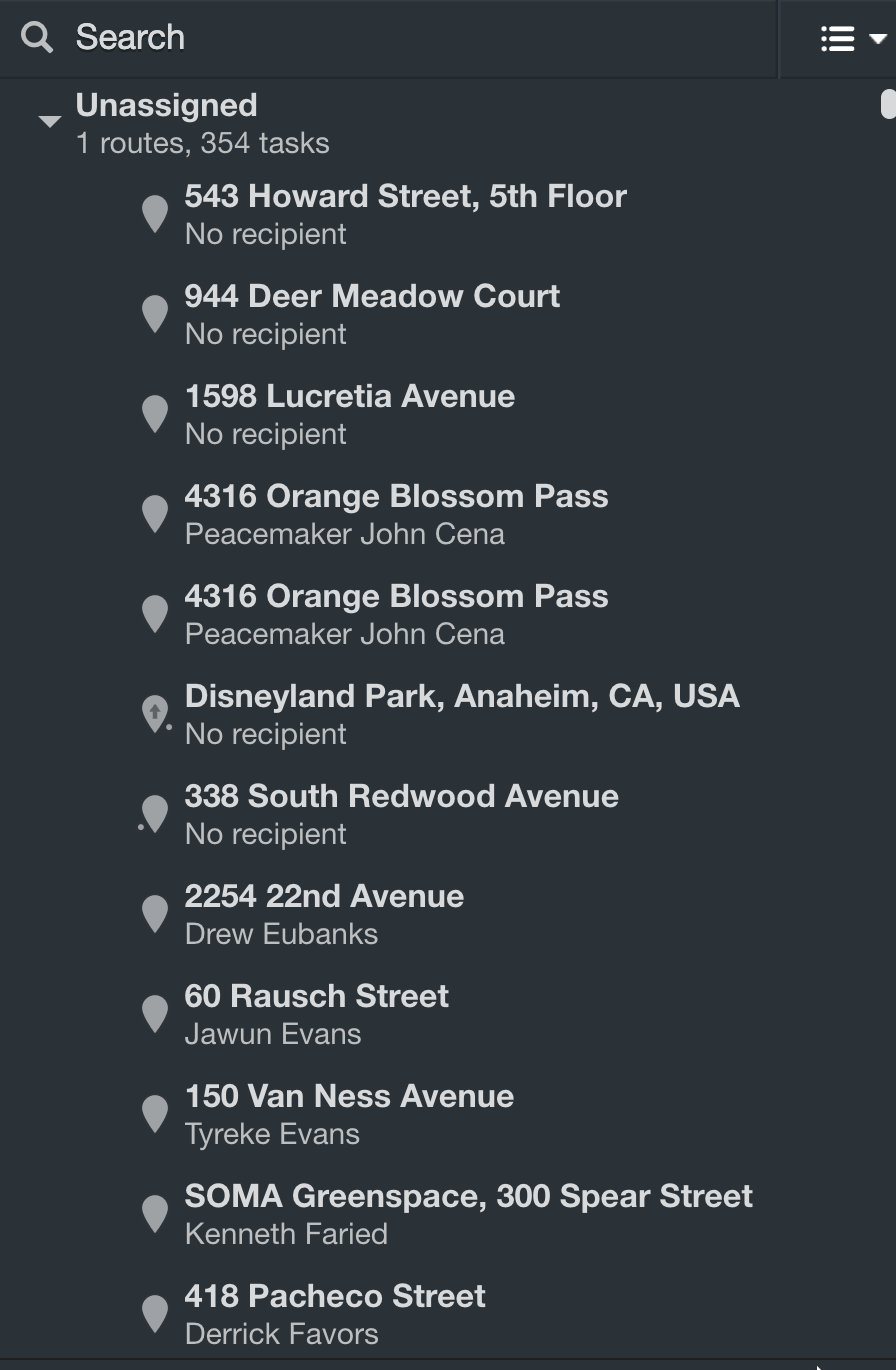 Map & Sidebar – Onfleet Support Center