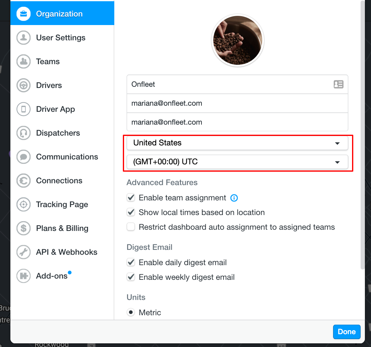Advanced Organization Settings – Onfleet Support Center