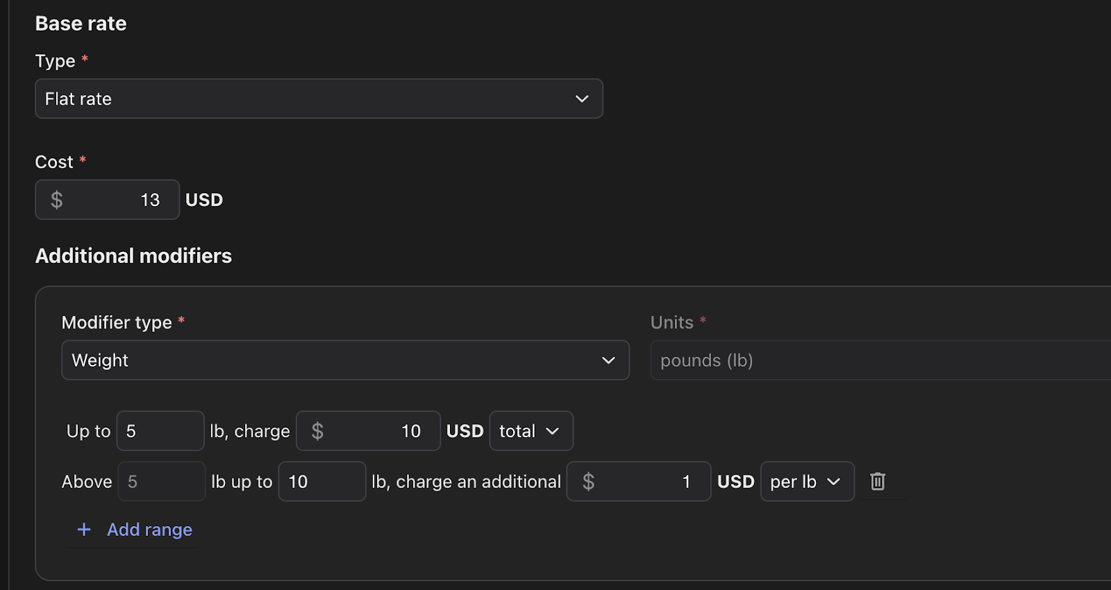 Creating and Editing Rate Table – Onfleet Support Center